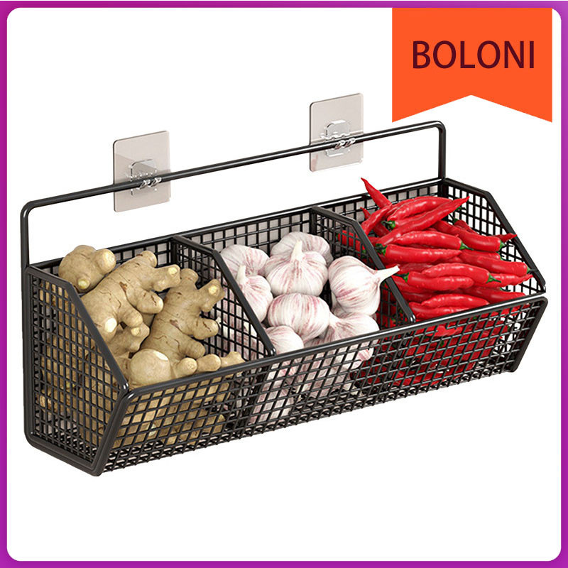 Kitchen Storage Spice Container Storage Rack Wall Punch-Free Spice Rack ...