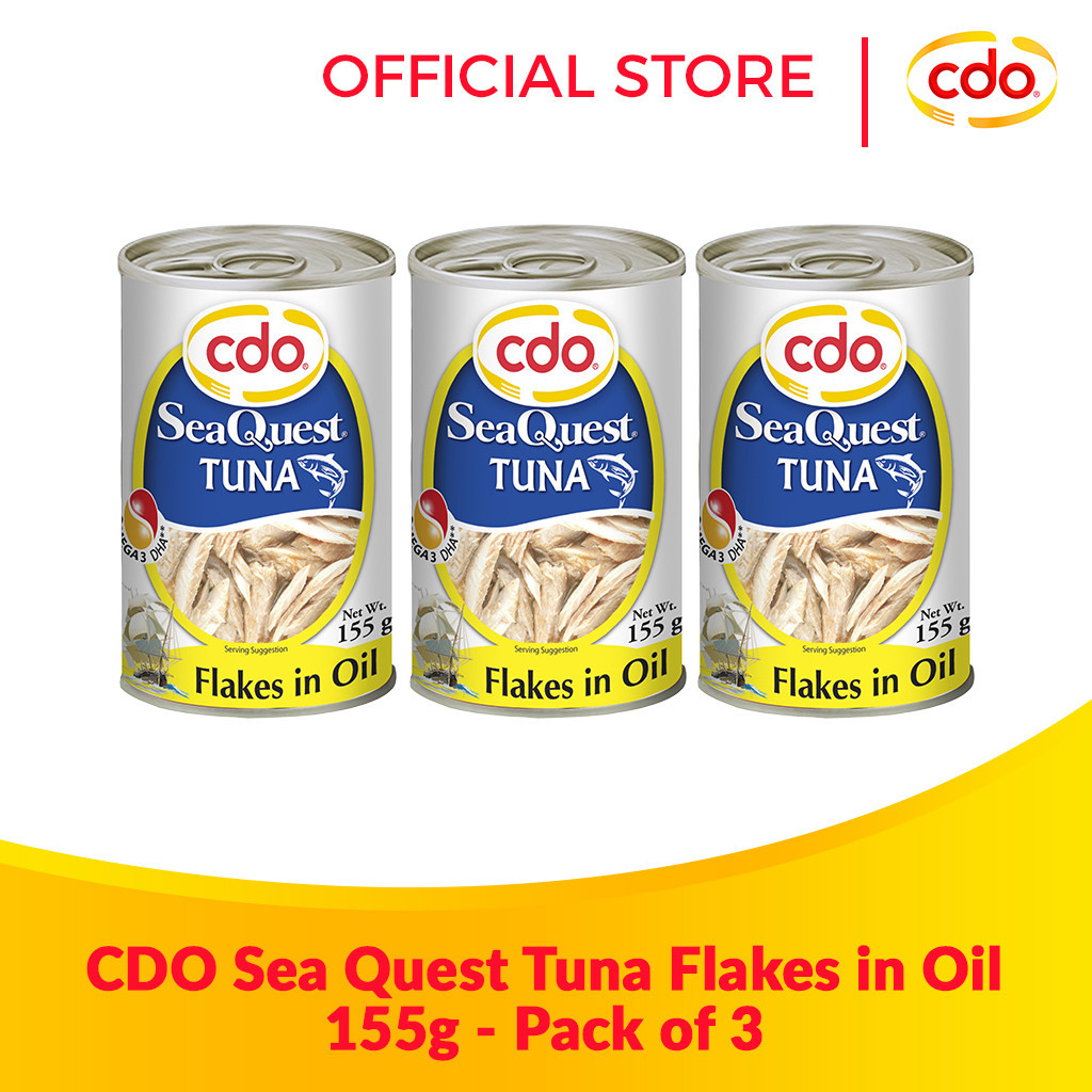 CDO SeaQuest Tuna Flakes in Oil 155g - pack of 3 | Shopee Philippines