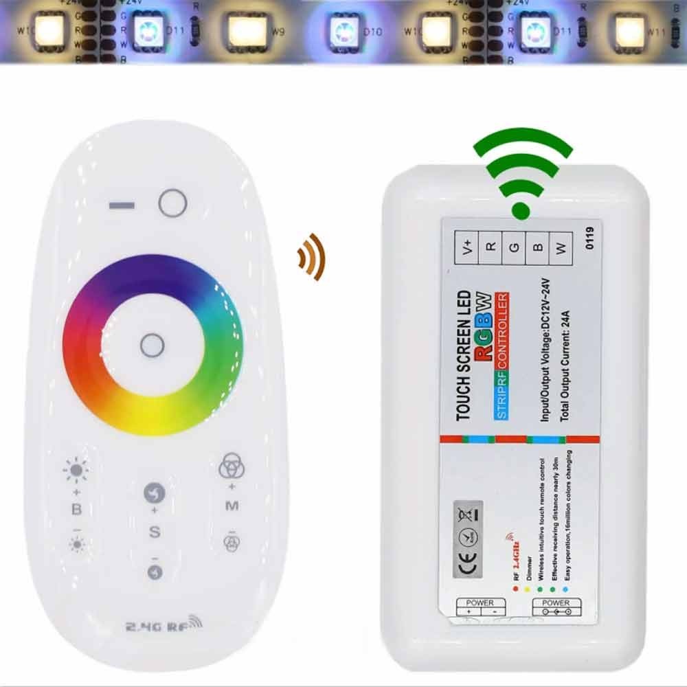 LED Light Strip RGBW RGBWW RGB Strip Light Controller 2.4G Touch Remote RF Dimmer Controller ...