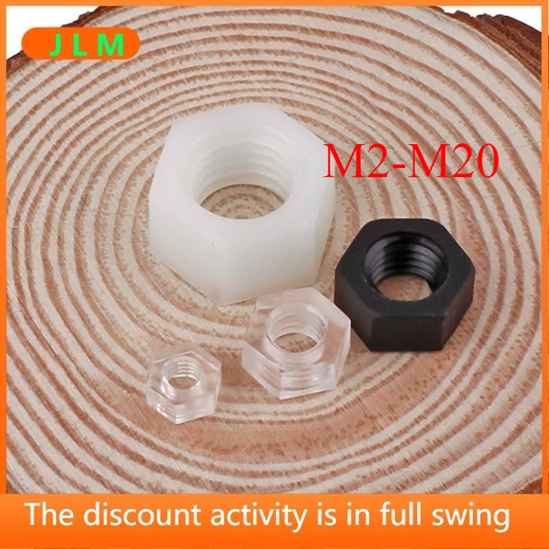 ((JLMP) Plastic Nylon Hex Nut Plastic Nut M2M2.5M3M4M5M6M8M10M12-M20 ...