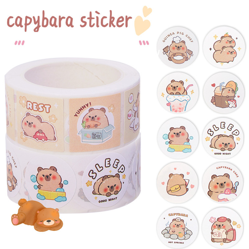 300Pcs/Roll Kawaii Capybara Sketchbook Aesthetic Stickers / Cartoon ...