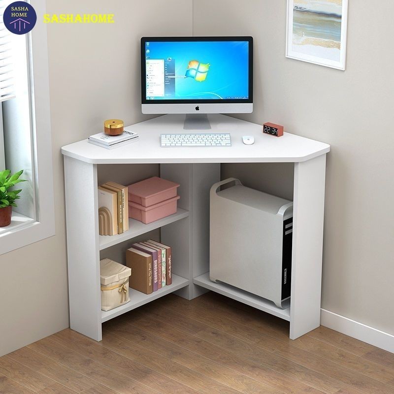 Corner Computer Table Triangle Study Desk Modern Multi-layer ...