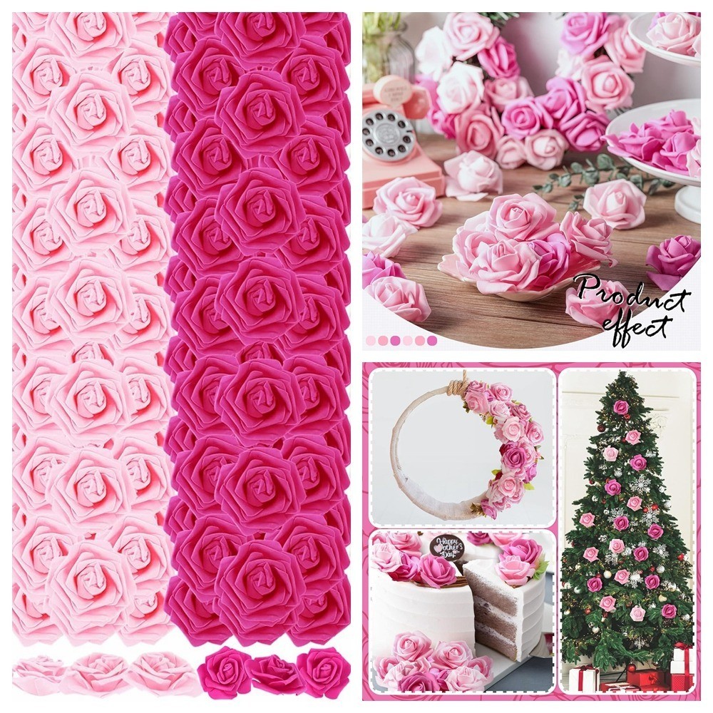 10 Pcs Artificial Rose Heads Bulk Real Looking Faux Roses Foam Rose ...