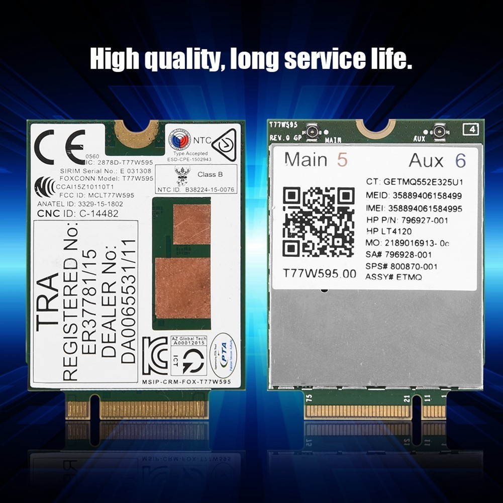 Maib For HP LT4120 Snapdragon X5 LTE T77W595 796928-001 4G WWAN M.2 ...