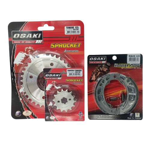 OSAKI (420) Front And Rear Sprocket With Brake Pads Wave 125 WAVE110i ...