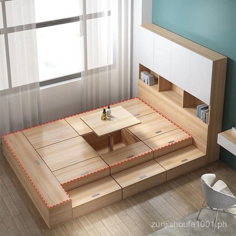 [Spot]Tatami Bed WardrobeNordic Bed with Mattress Bedroom Furniture ...