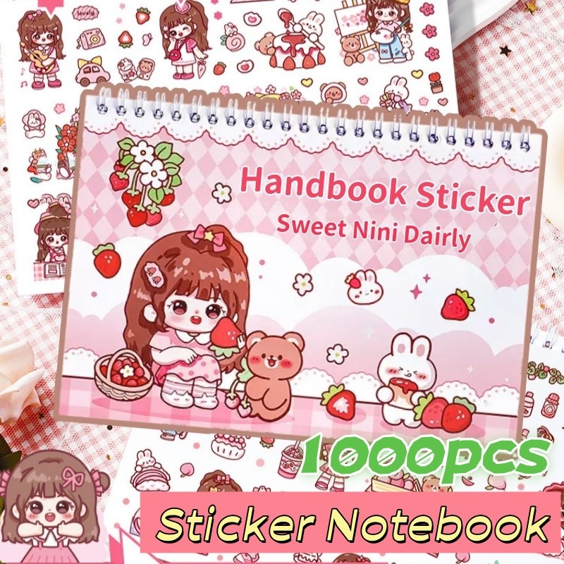 Cute Handbook Sticker 1000Pcs Cartoon Sweet Nini Gift Box Set Film ...