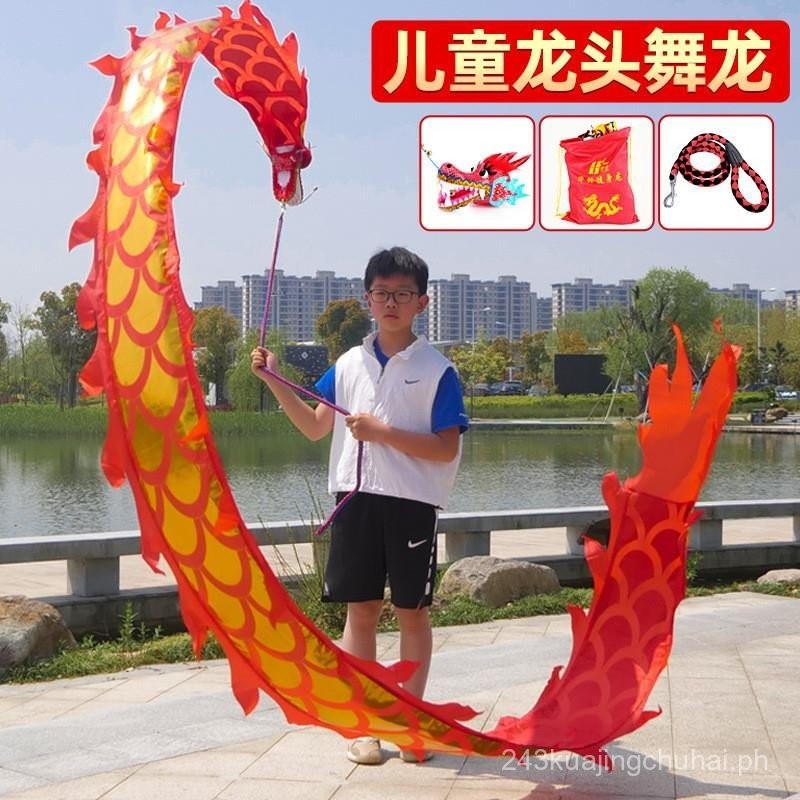 Square Fitness Dragon Dance for Children, Colorful Ribbon Dragon Dance ...