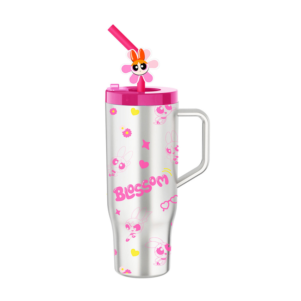 MINISO The Powerpuff Girls Collection Plastic Bottle with Straw 1250mL (Pink) | Shopee Philippines
