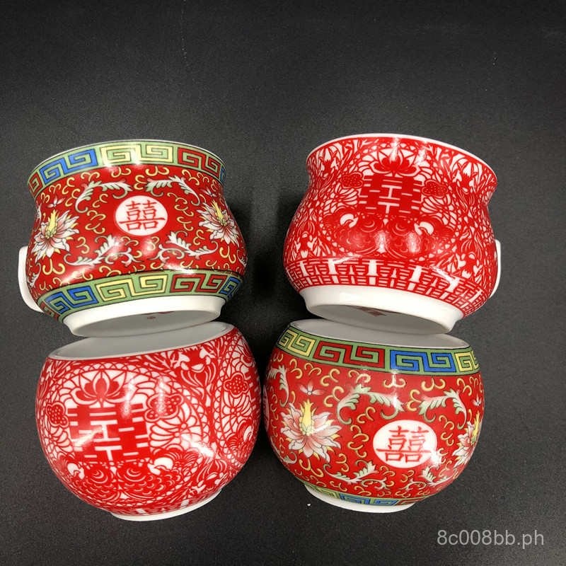 Hong Kong Version Traditional Wedding Couple Tea Ceremony Ceramic Tea ...