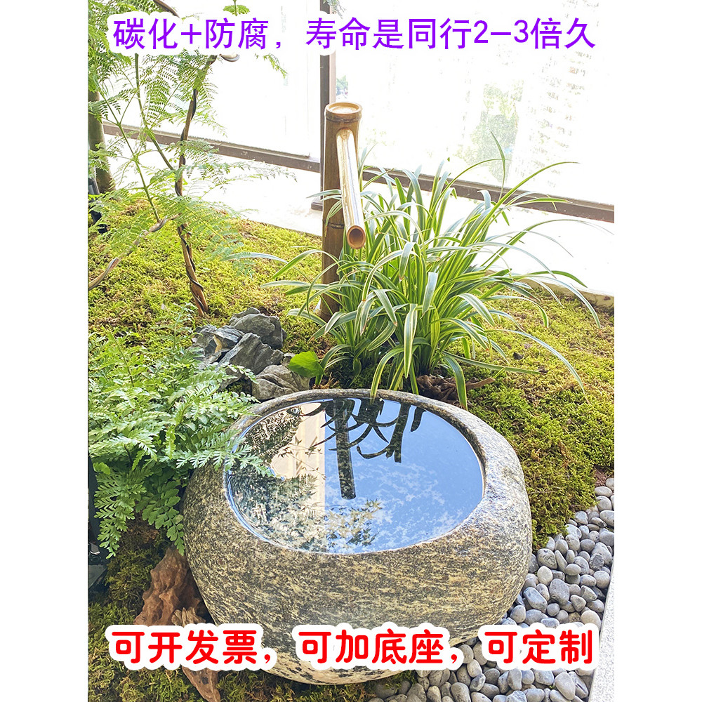 Bamboo Water Flow Ornament Garden Bamboo Decoration Home Fish Tank ...