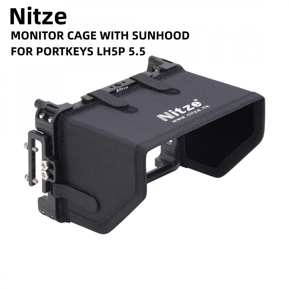 Nitze Monitor Cage Aluminum Alloy Kit with Sunhood for Portkeys LH5P ...