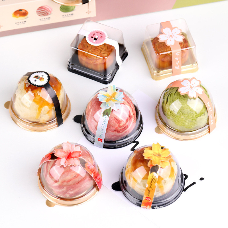 50Pcs Pastry Packaging Box Transparent Mousse Container Small Cake Gift ...