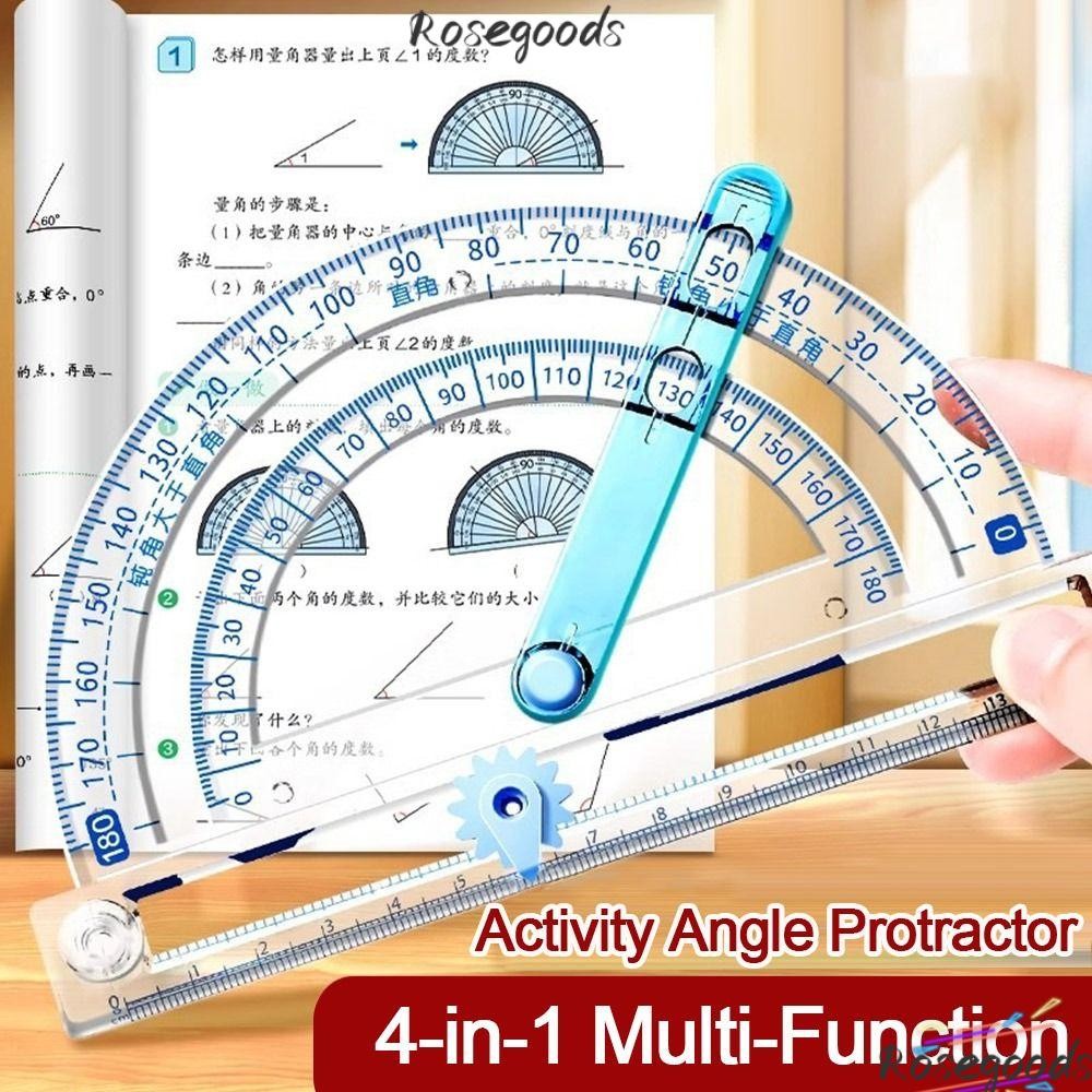 ROSE Bevel Protractor, Multi-Function Plastic Activity Angle Measuring Ruler, Fashion Draw ...