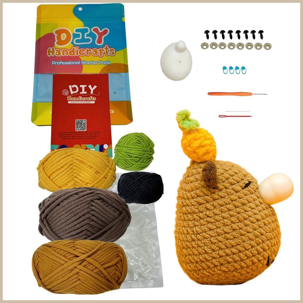 Beginner Crochet Kit with Bubble Crochet Kit with Cute Capybara Charm ...