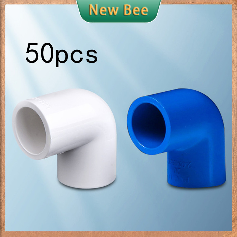 50Pcs 20mm PVC Elbow 1/2" 90 Degrees Blue and White Plumbing Connector ...