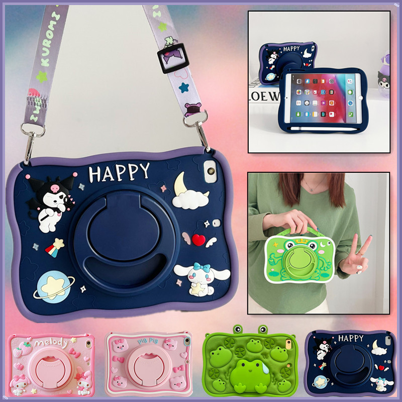 3D Kuromi Frog Wave Edge Kids Case For iPad Mini 7 1 2 3 4 5 6 Air 9.7 ...