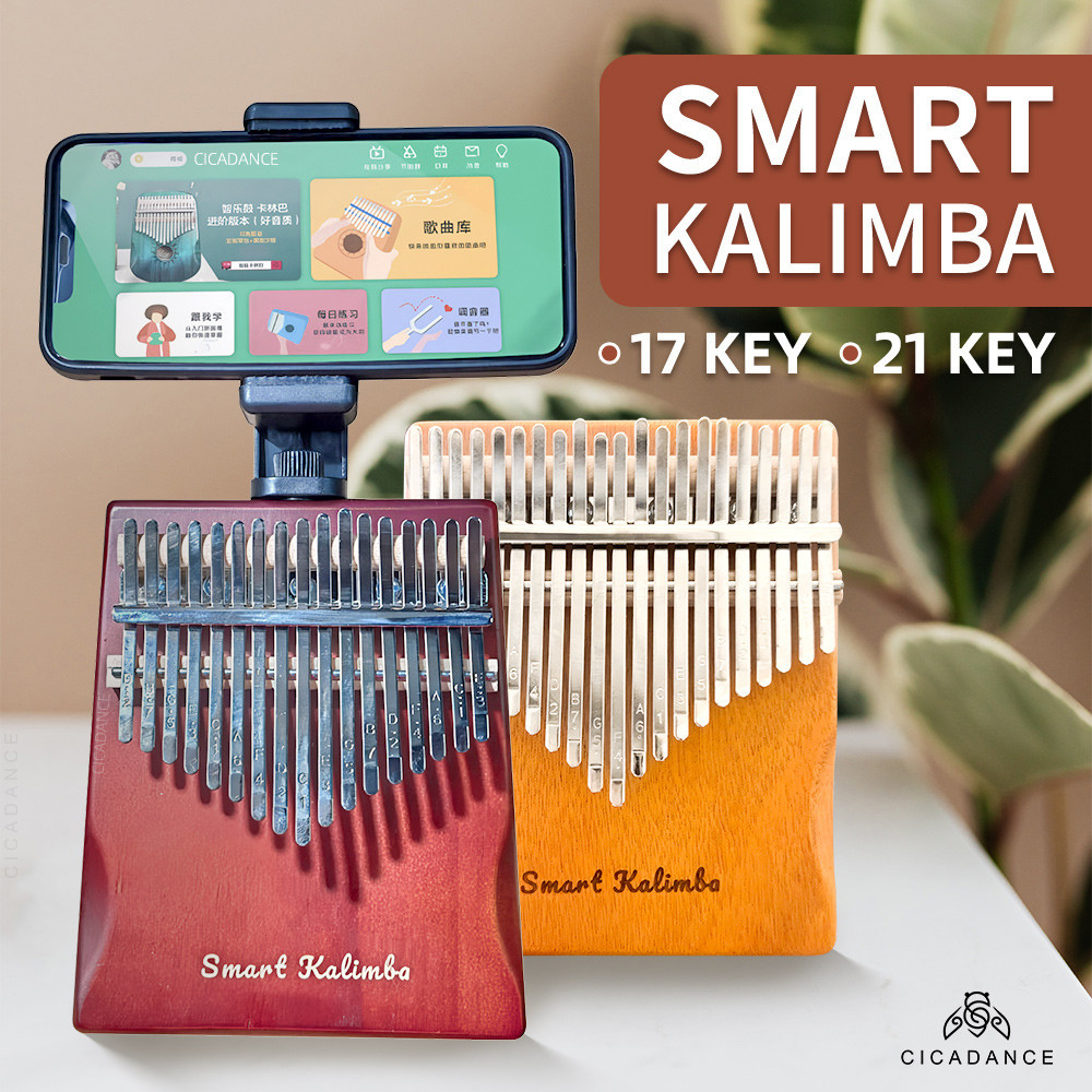 Jooleer Smart Kalimba 17 Keys /21 Keys Okoume Wood Self-Learning Via ...