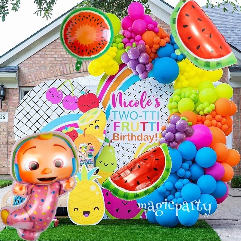 Cocomelon Balloons Pink Cartoon JOJO Watermelon Balloons Birthday ...