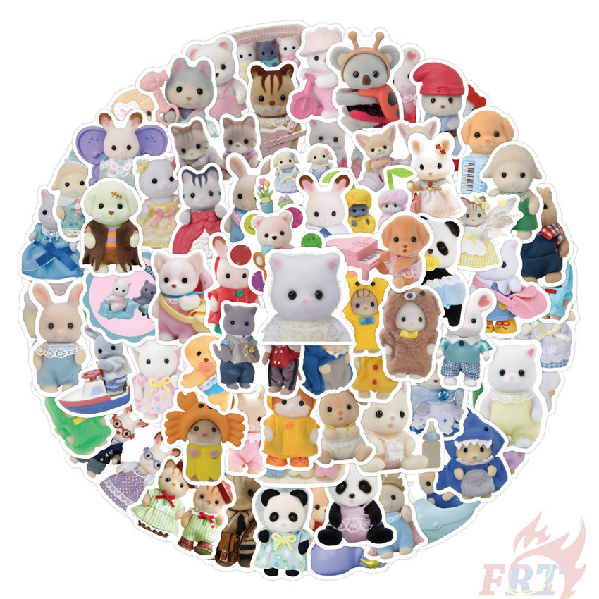 55Pcs/110Pcs Calico Critters Stickers Fashion DIY Waterproof Decals ...