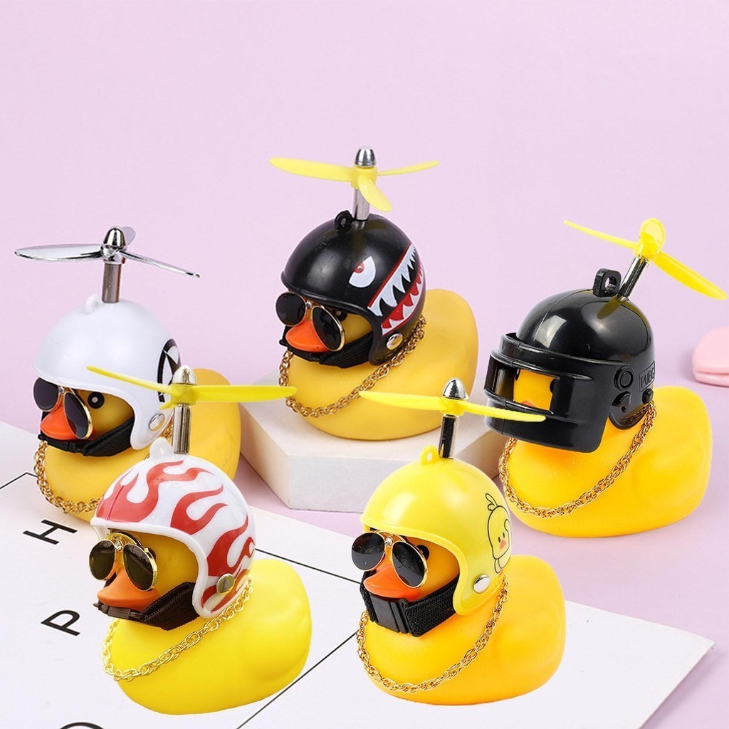 Duck Motorcycle Ornament Little Yellow Duck Car Decoration Cute Rubber ...