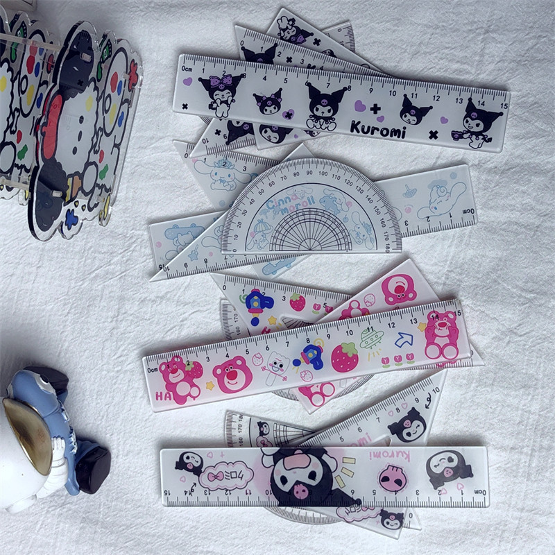 4Pcs Cartoon Sanrio Transparent Ruler Set Cute Acrylic Painting ...