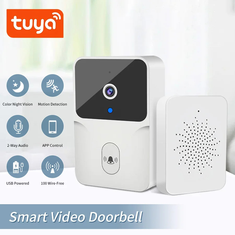 Tuya Smart Doorbell with Voice Intercom Wireless Doorbell with Camera ...