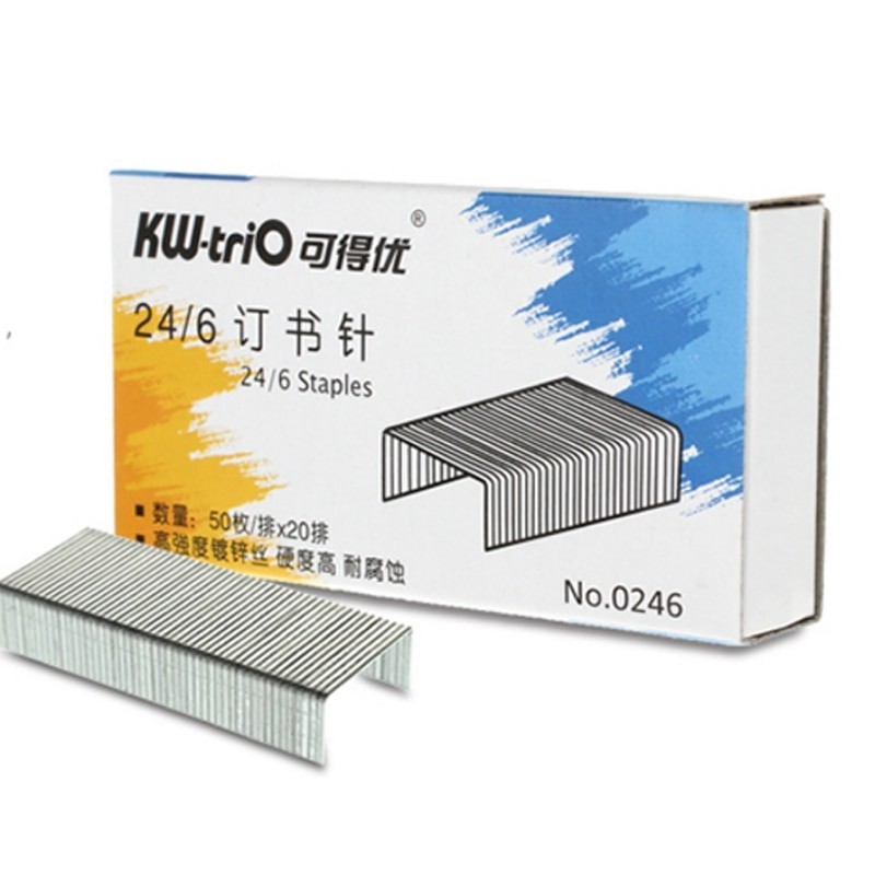 1 Box 24/6 Staples 1000pcs Metal Silver Staples 12# Stapler Staples ...