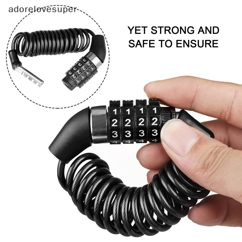 AD1PH Bike Lock Bicycle Mini 4-digit Combination Lock Telescopic Lock ...