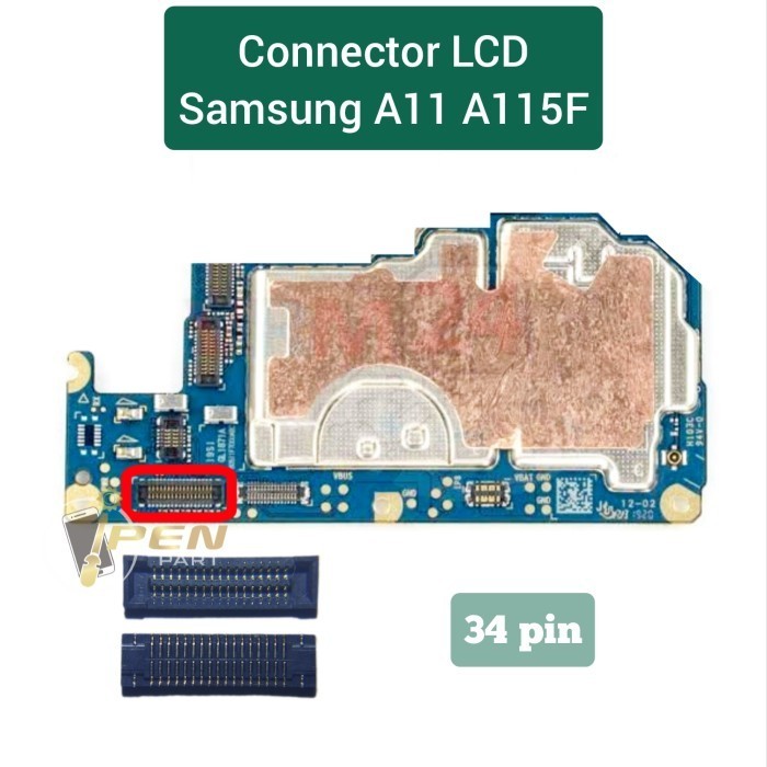 LAYAR EC99 LCD Connector Samsung A11 A115F Socket Screen Socket ...