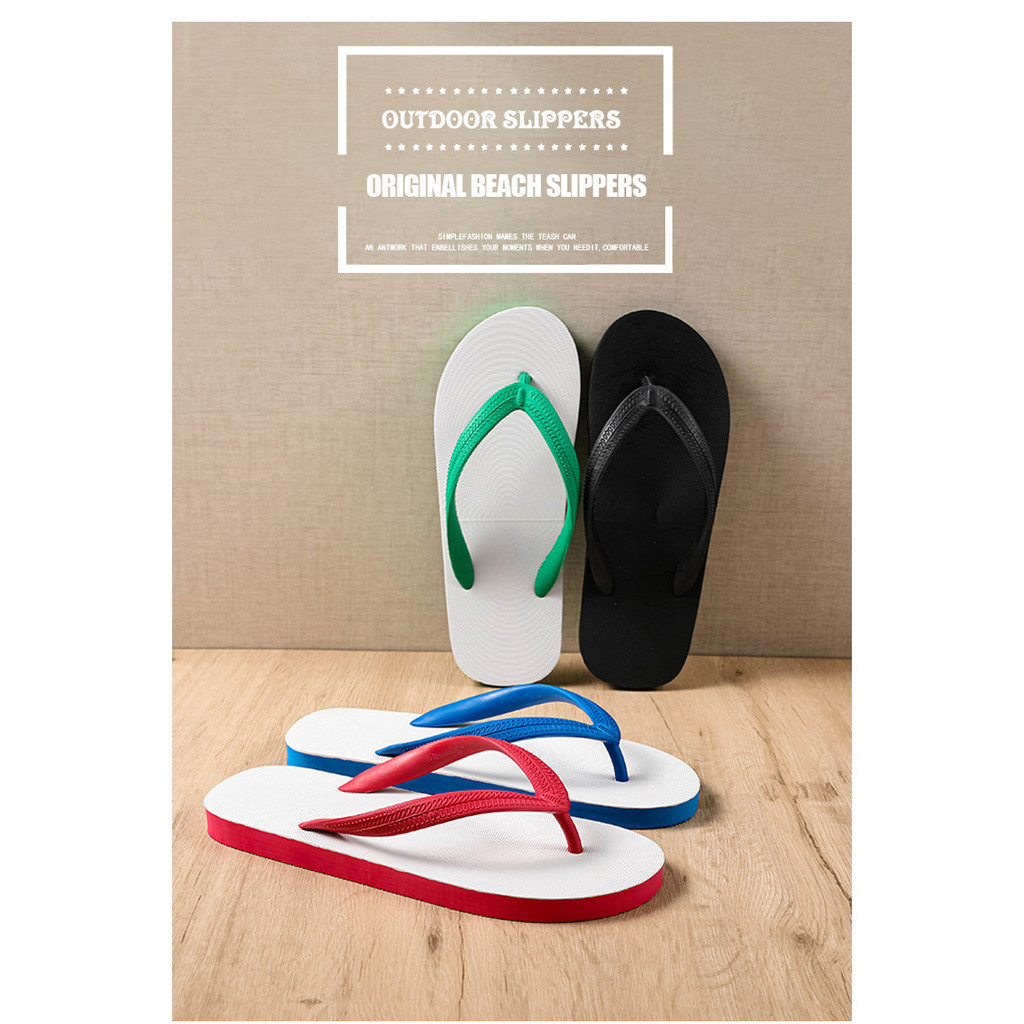 Contrast color slippers, Thai original 100% pure rubber thick sole, not ...