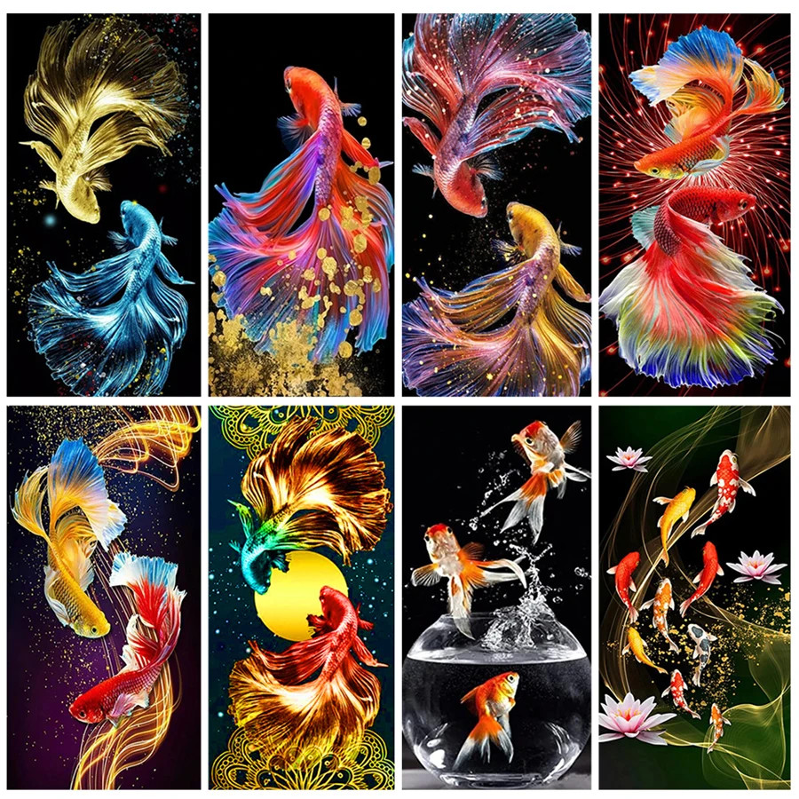 Home Decoration Posters Brocade Fish Prints Living Room Bedroom Fish ...