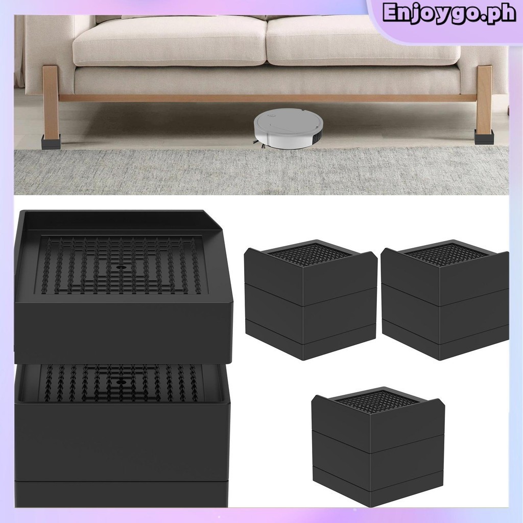 4 Pcs Furniture Riser 3 Inch Square Bed Riser L Shaped Design Bed Lifts ...