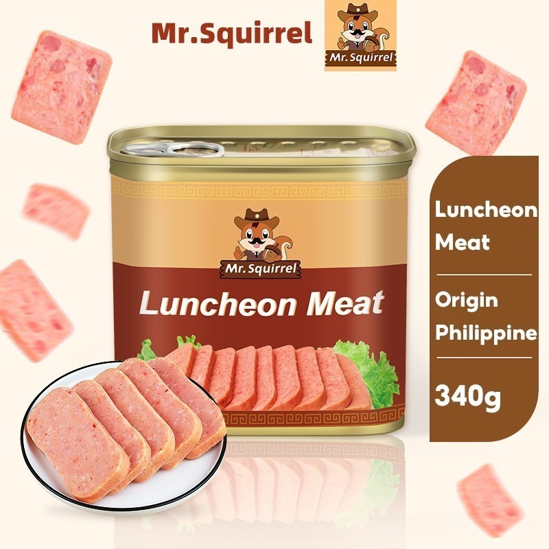 Mr.Squirrel 340g Pork Premium Luncheon Meat Philippine Ready to Cook | Shopee Philippines