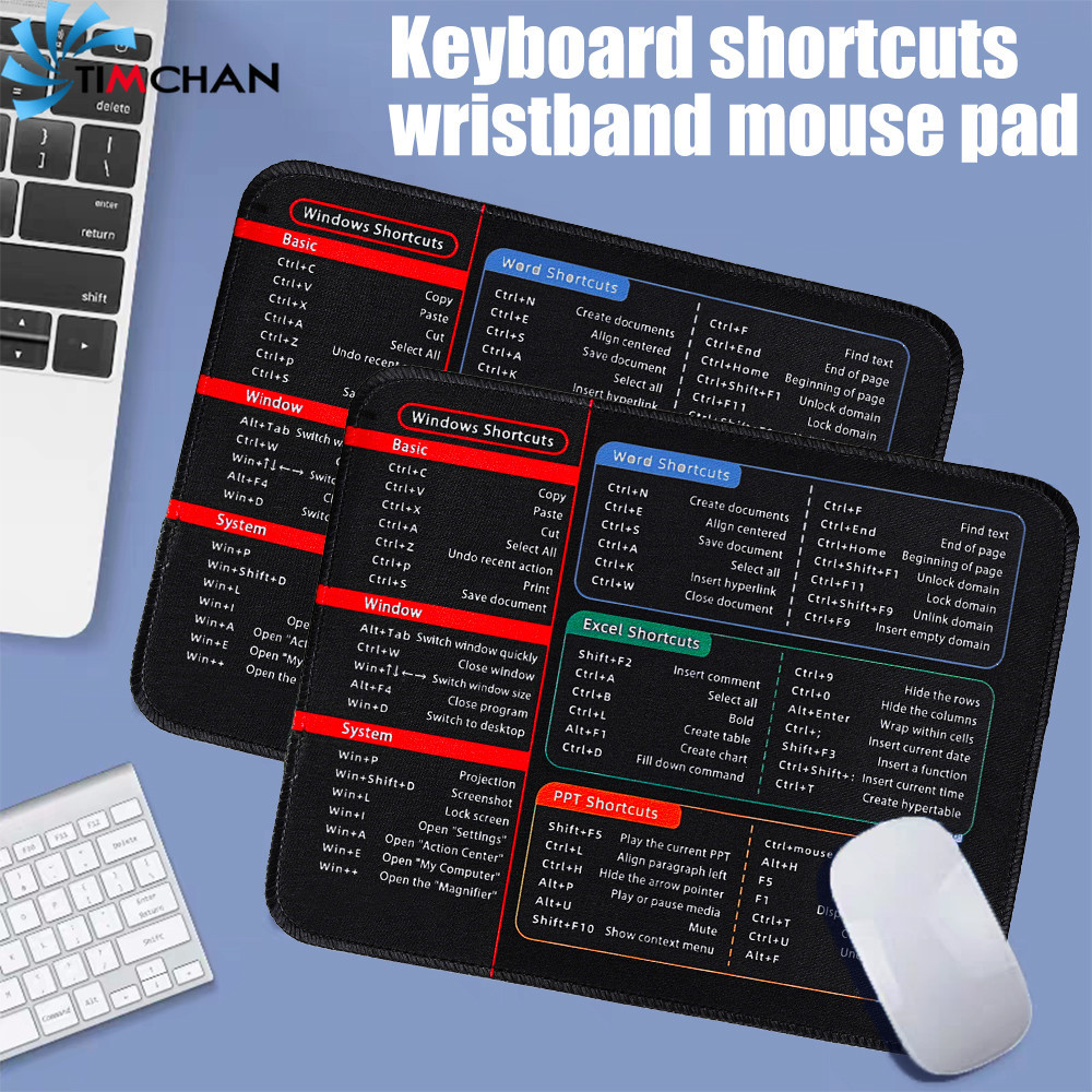 Keyboard Shortcut Reference Guide Mousepad - For Home, Office, PC ...