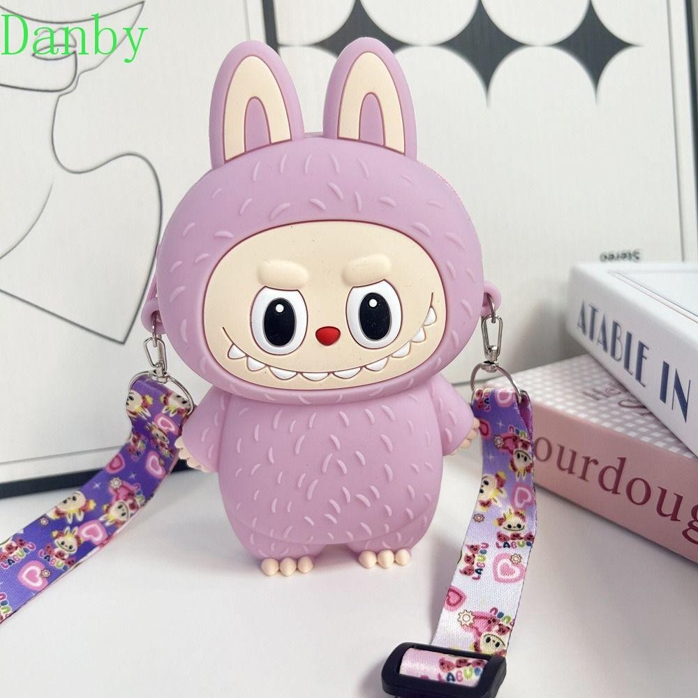 DANBY Labubu Crossbody Bag, Cartoon Labubu Doll Silicone Coin Purse ...