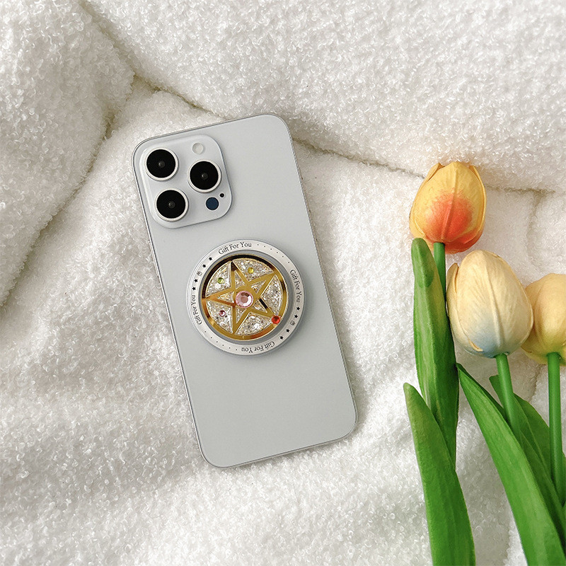 Cartoon Star Round Magnetic Phone Holder for Magsafe Case and IPhone 15 ...