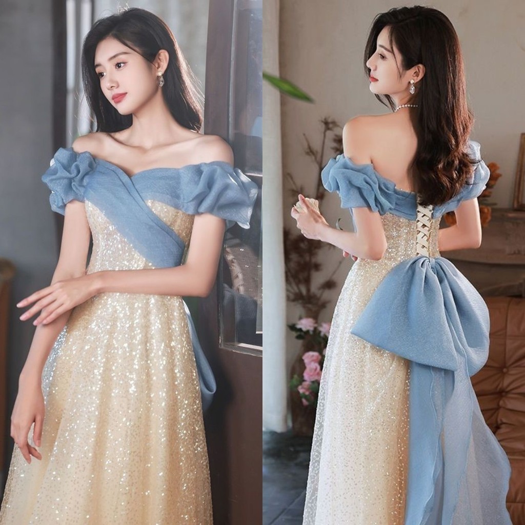 Gown High Quality Princess Style Evening Dress Female New Bow 18 Years ...