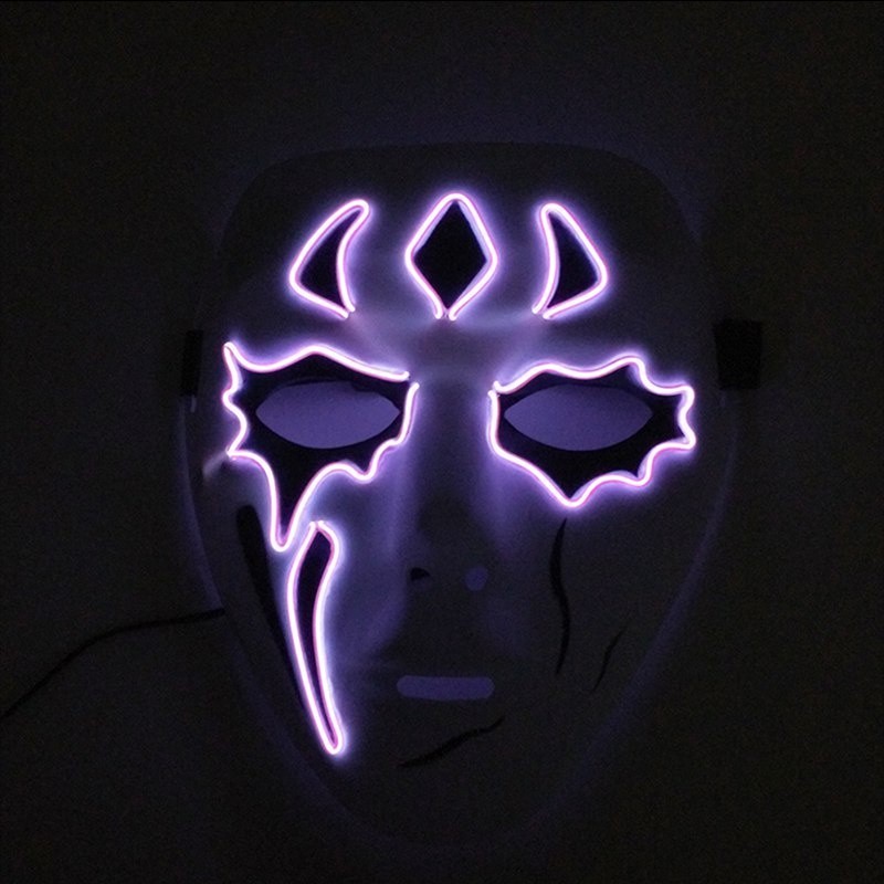 RQ+ZJSLT-Glowing EL Wire Anonymous Mask Costume Party Supplies Luminous ...