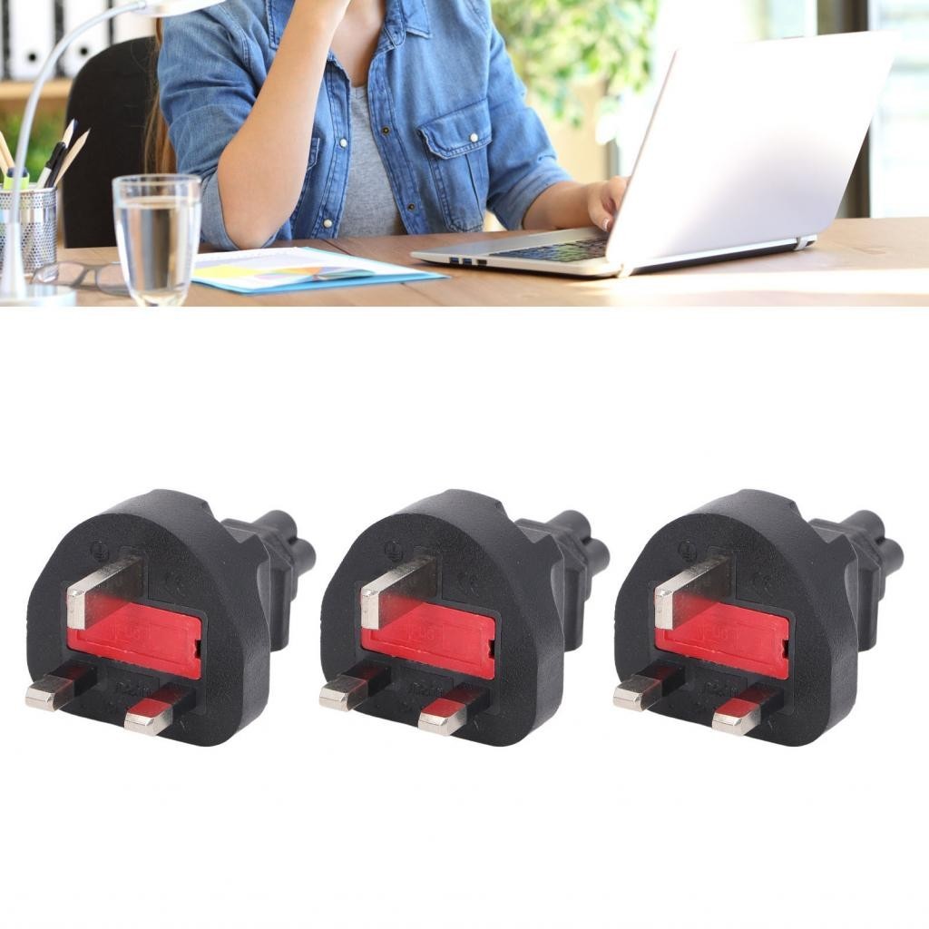 Soxii UK Male To C5 Female Adapter Plug IEC320 Reinforced 3 Prong Small ...
