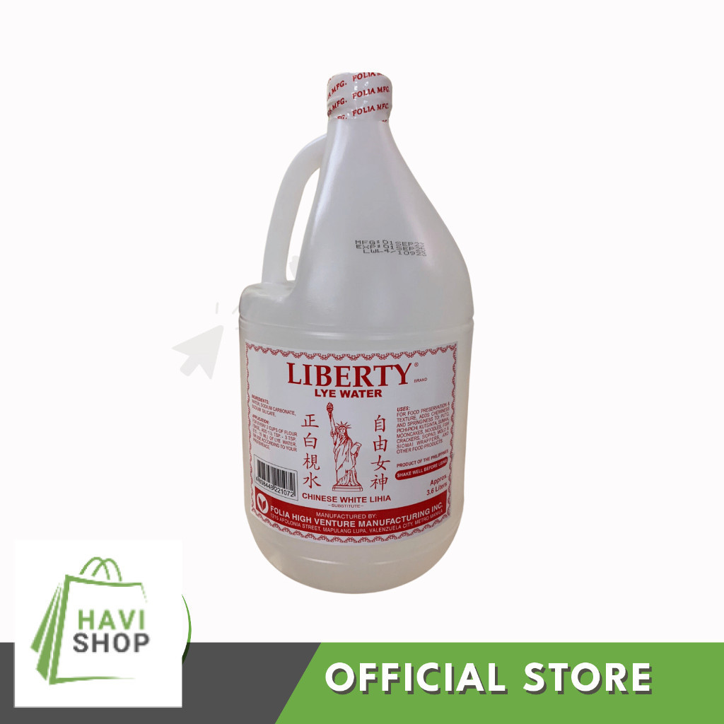 Liberty Lye Water White Lihia 1Gallon Approx.3.6L (For Puto, Kutsinta ...