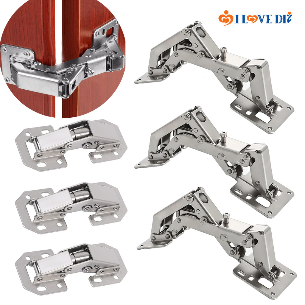 175 Degree No Drill Cabinet Door Hinge for Large Angle Openings - Easy Install Heavy-Duty ...