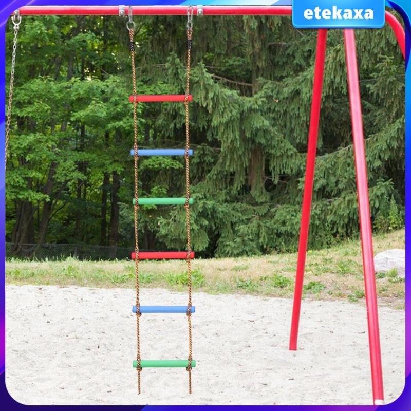 [Etekaxa] Climbing Rope Ladder with 6 Section Straps Outdoor Obstacle ...