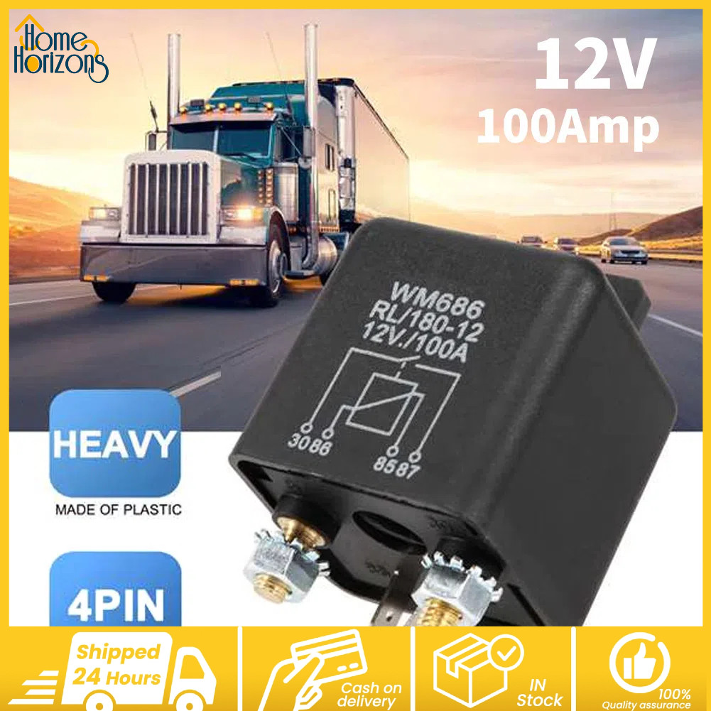 12V 100Amp 4-Pin Heavy Duty ON/OFF Switch Split Charge Relay Car ...