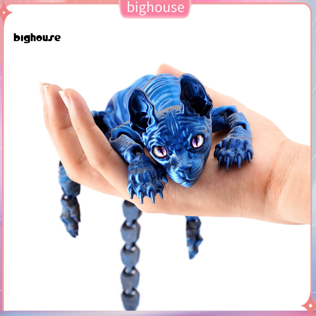 Poseable Cat Ornament 3d Printed Cat Figurine Articulated Sphynx Cat ...