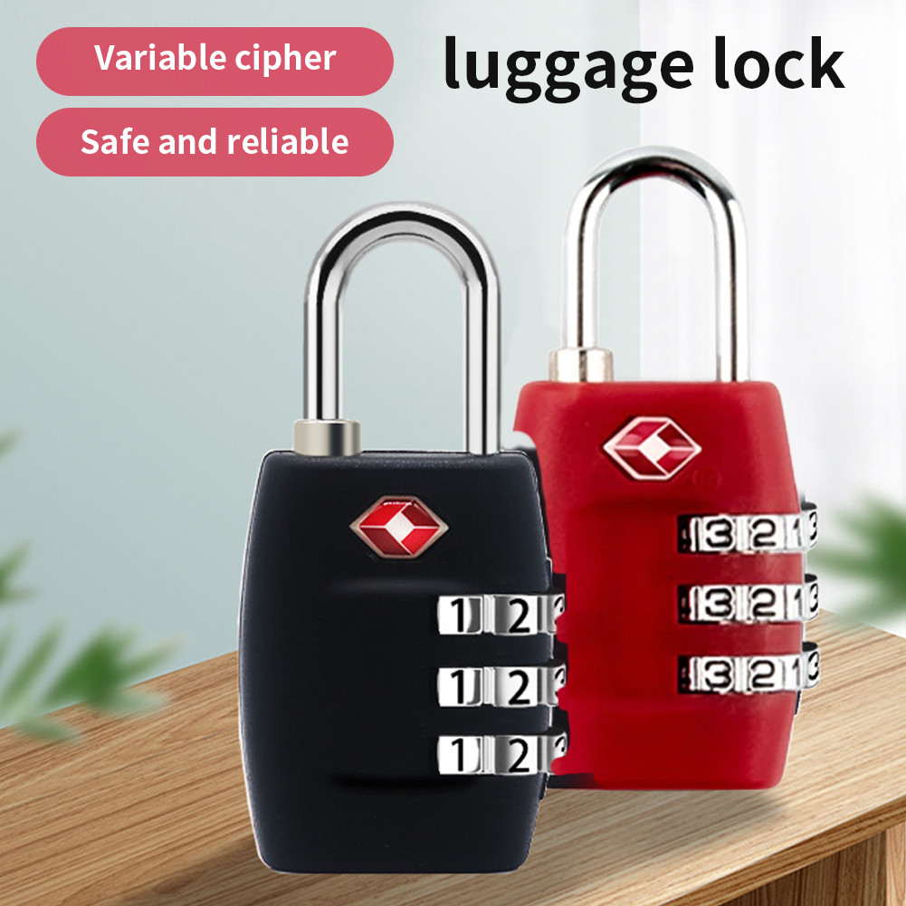 3 Digit Combination TSA Lock With Master Key Pc Password Locker Luggage ...