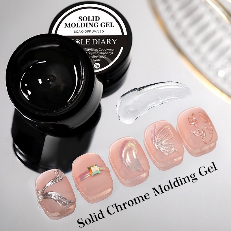 LILYCUTE Mirror Gel Solid Molding Nail Gel Polish Acrylic Extension Rhinestones Glue Gel Nail ...