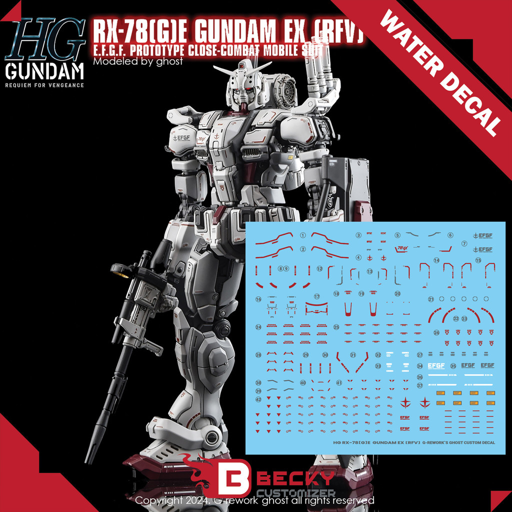 G-Rework [HG] RFV RX-78[G]E GUNDAM EX (Water Decal) | Shopee Philippines