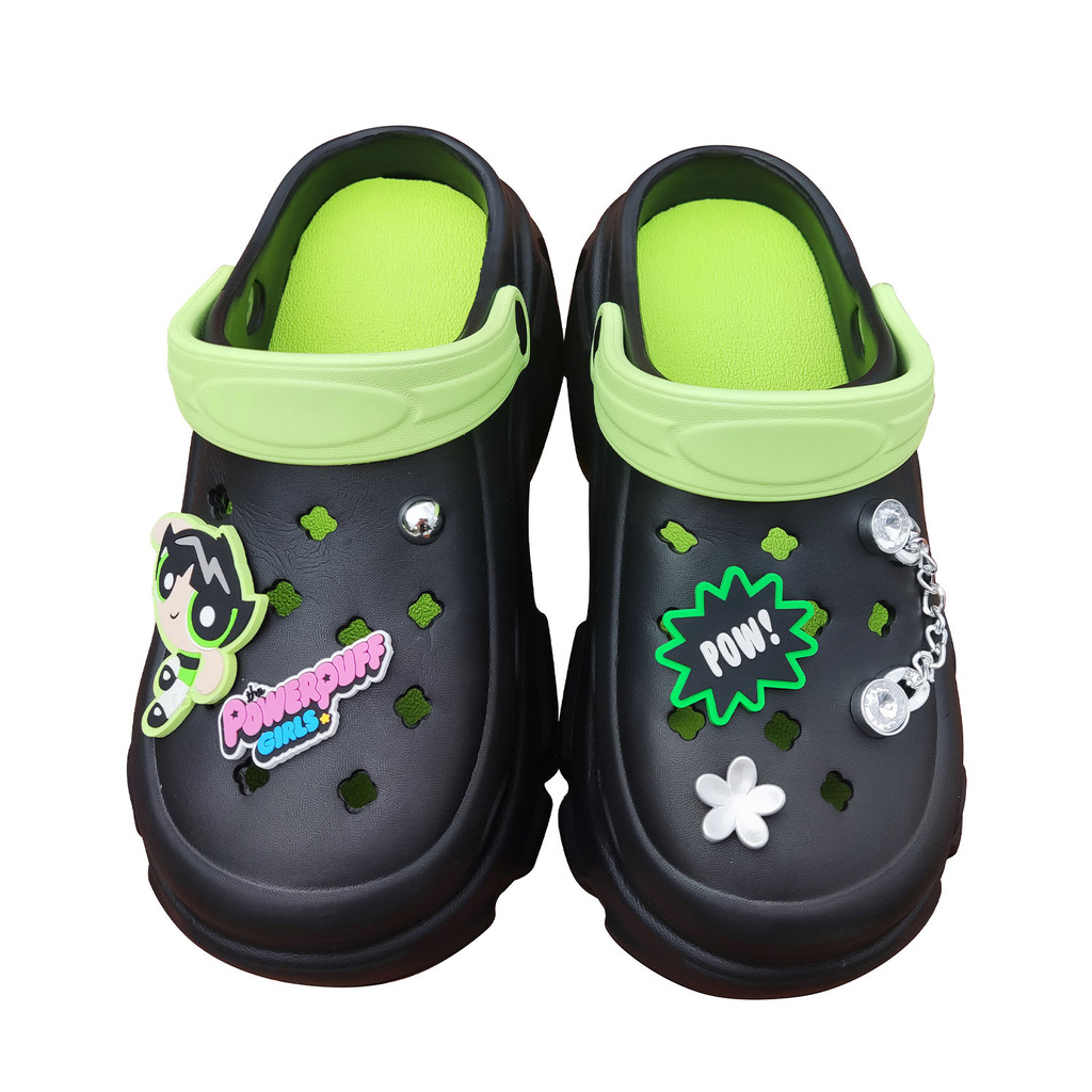 MINISO The Powerpuff Girls Collection Thick Sole Clogs (Green, 35-36 ...