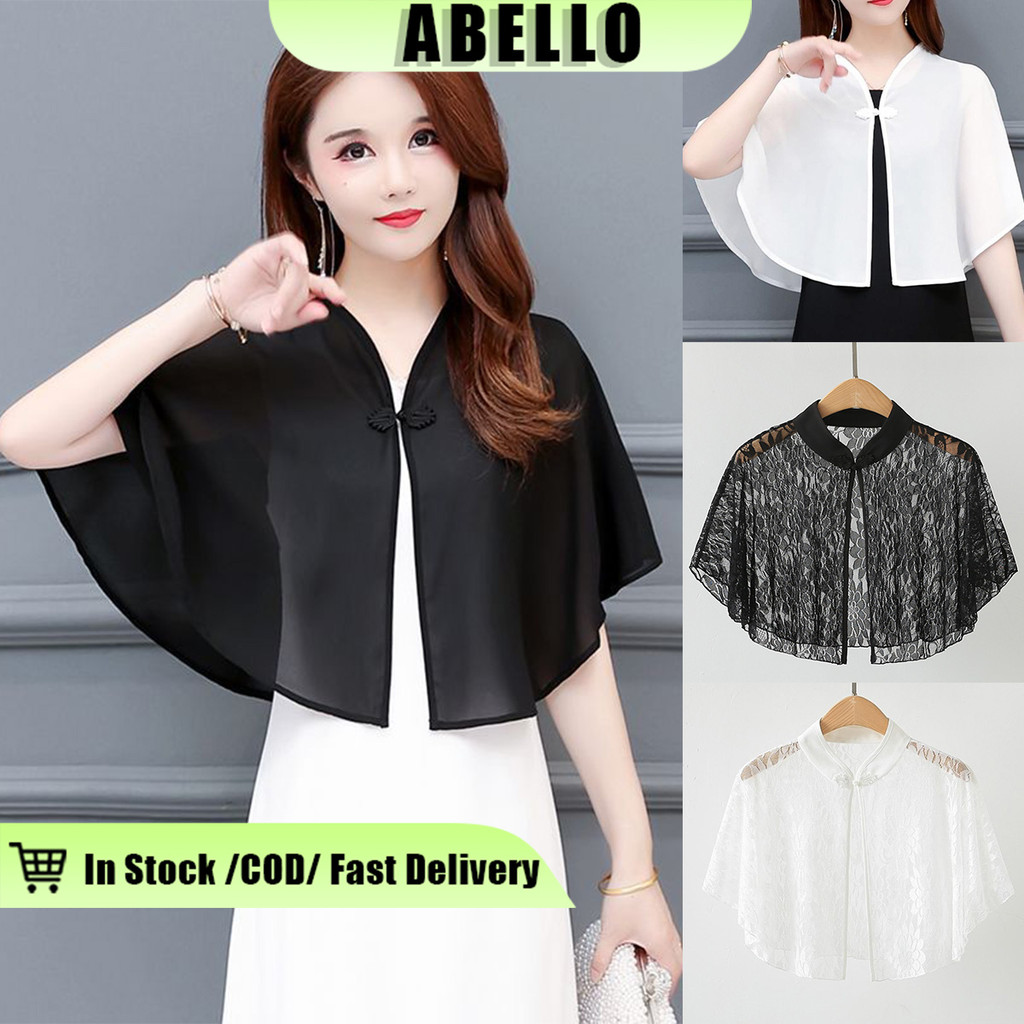 Thin Lace Shawl Breathable Chiffon Shawl Jacket Cape Summer Sun-Proof ...